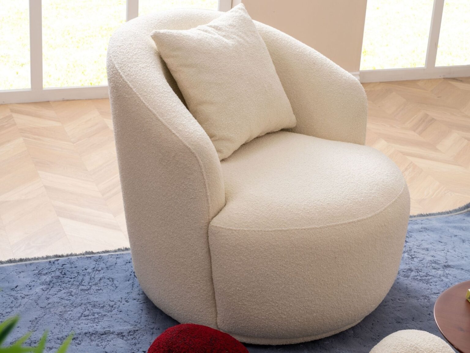 Puffy Beyaz Berjer DOUBLE - Arina Mobilya