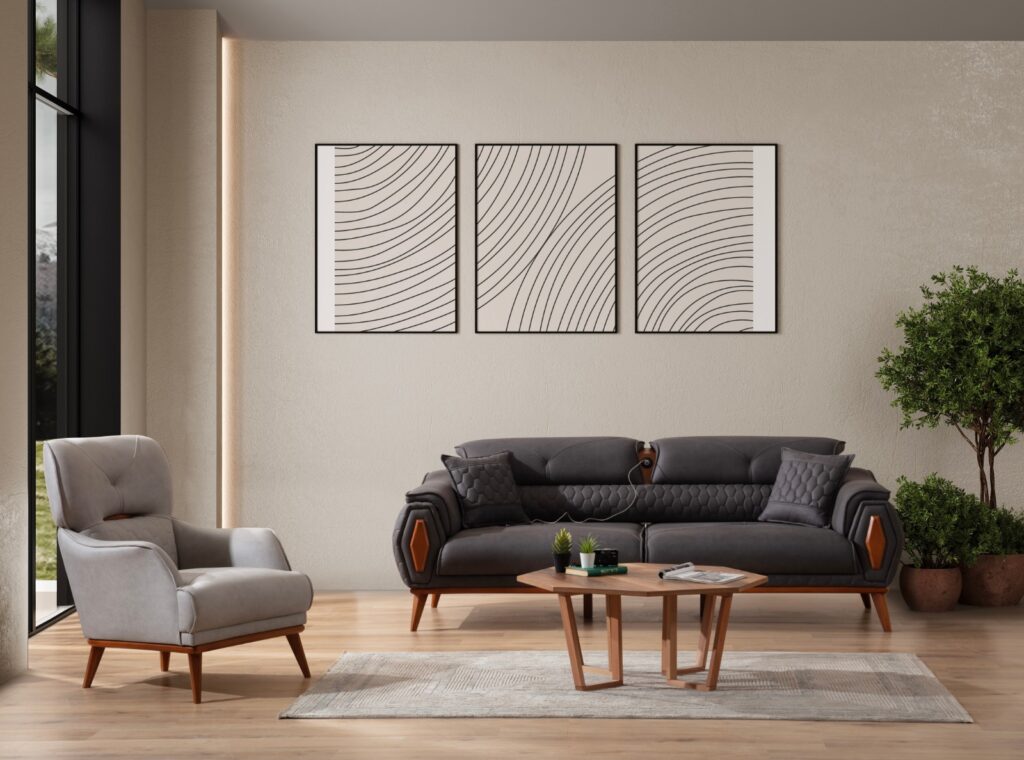 Puffy Beyaz Koltuk Takımı - Arina Mobilya